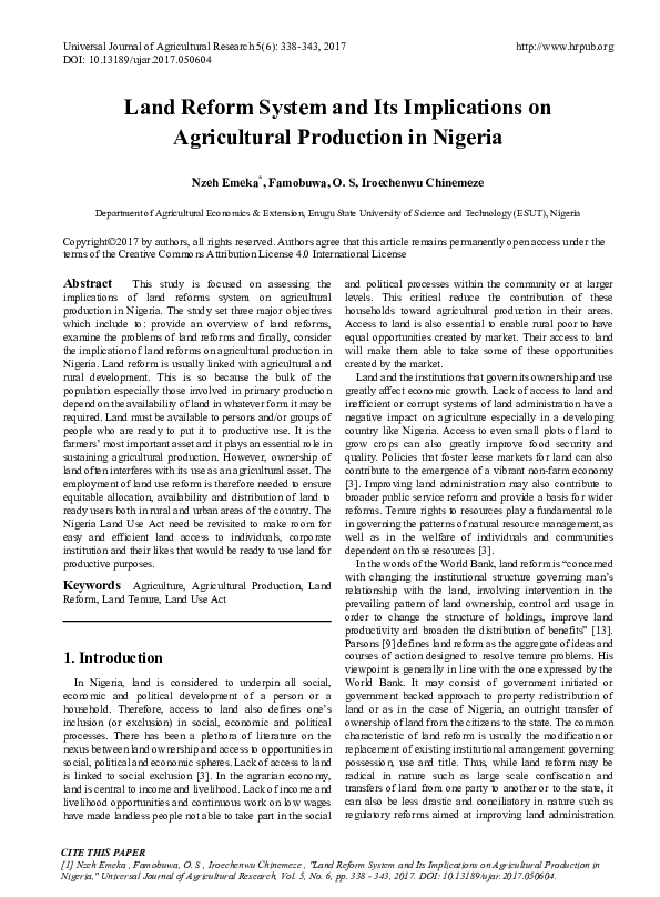 PDF Land Reform System And Its Implications On Agricultural pdf-land-reform-system-and-its-implications-on-agricultural