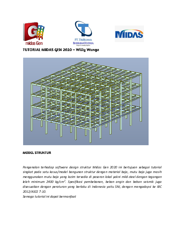 (PDF) PENGENALAN SOFTWARE STRUCTURAL ANALYSIS & DESIGN MIDAS GEN ...