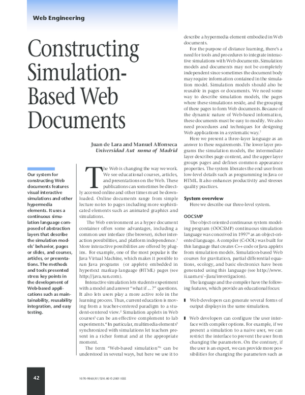 (PDF) Constructing simulation-based Web documents