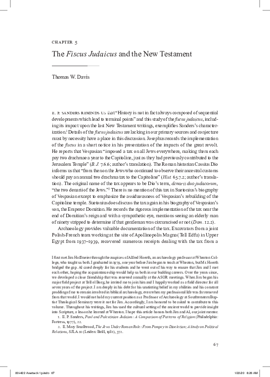 (PDF) The Fiscus Judaicus and the New Testament