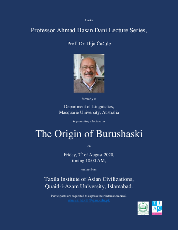 (PDF) The Origin of Burushaski 1