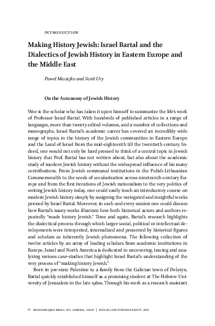 (PDF) Introduction, Paweł Maciejko, Scott Ury (eds.), Making History ...