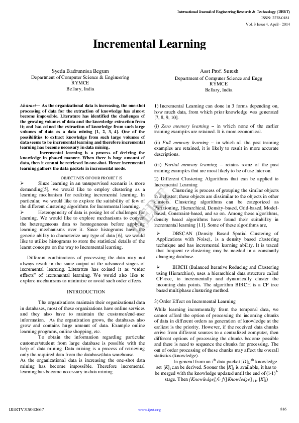 (PDF) IJERT-Incremental Learning