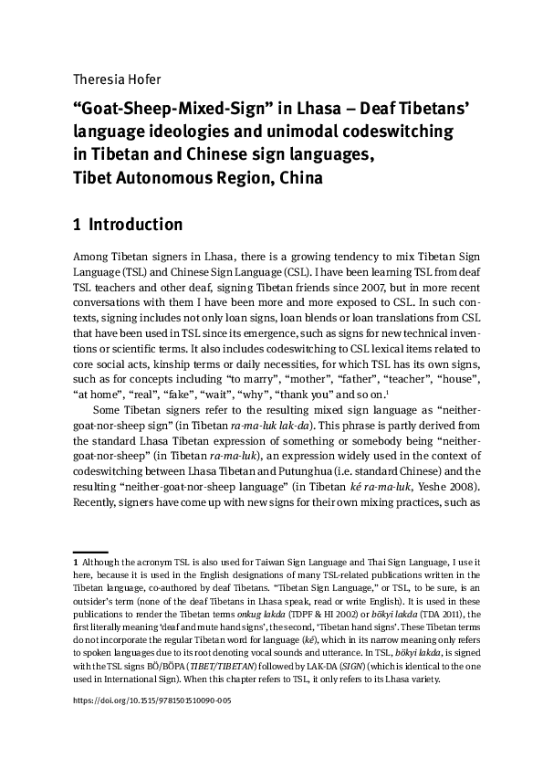 (PDF) "Goat-Sheep-Mixed-Sign" in Lhasa -Deaf Tibetans' language ...