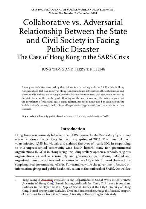 (PDF) Collaborative vs. Adversarial Relationship Between the State and ...