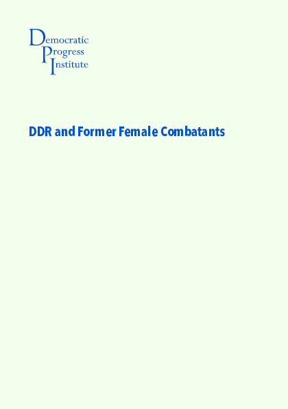 (PDF) DDR and Former Female Combatants