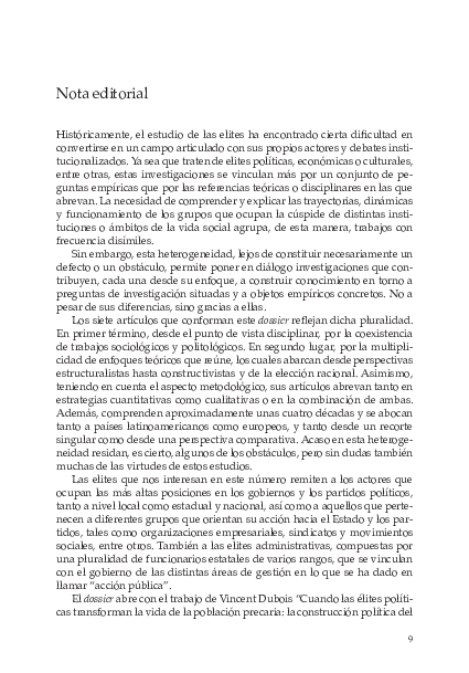 (PDF) Nota editorial. Elites político-administrativas en América Latina ...