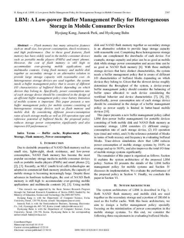 Pdf Lbm A Low Power Buffer Management Policy For Heterogeneous