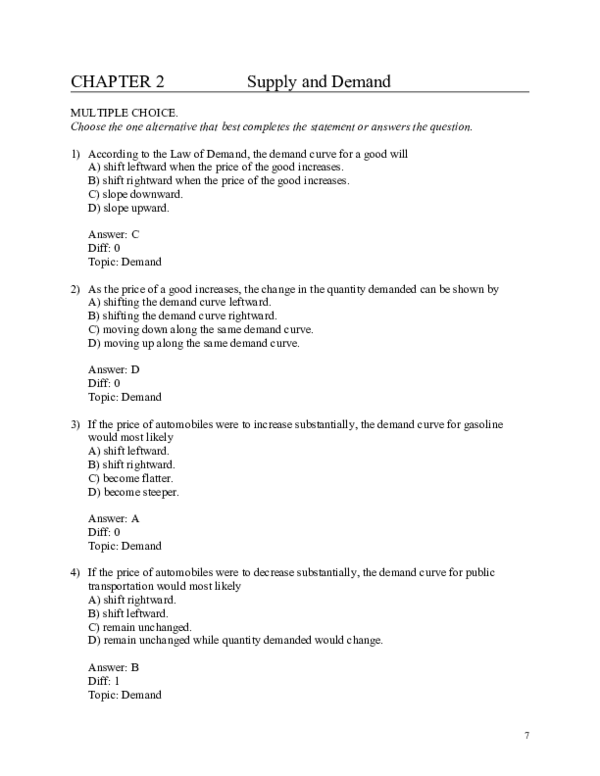 (DOC) Chapter 2 Supply and Demand