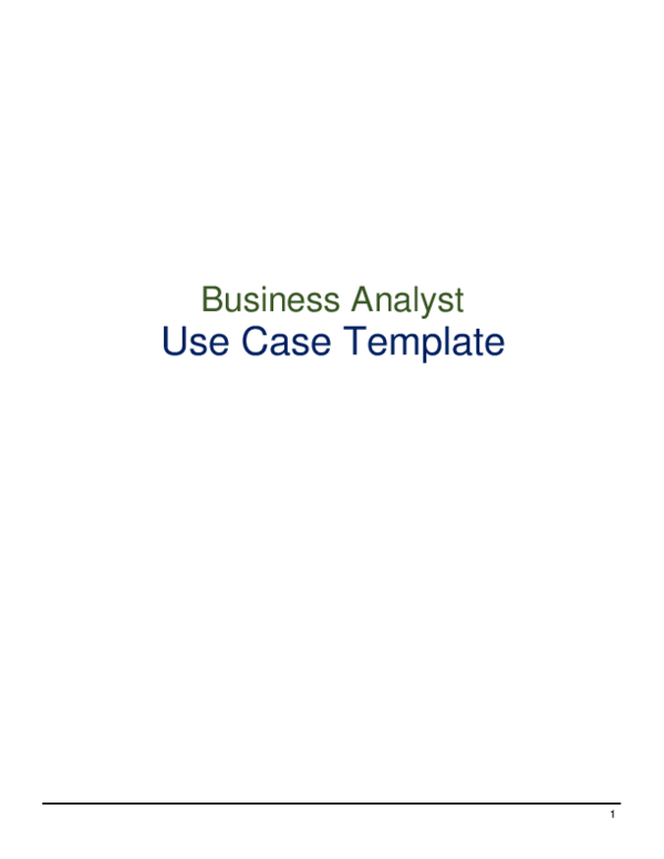 (PDF) Business Analyst Use Case Template