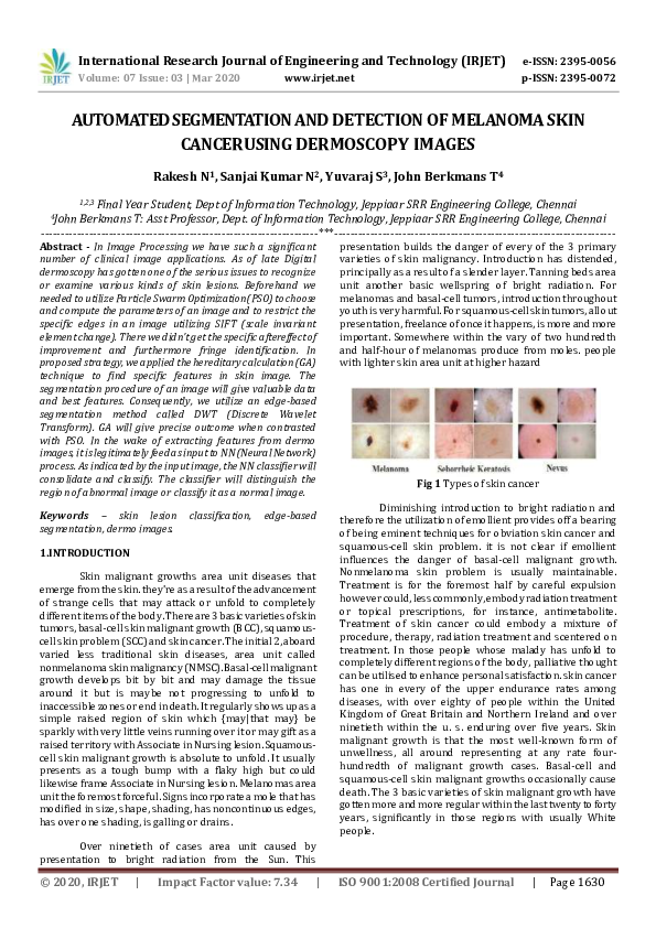 (PDF) Automated Melanoma Detection Using Demoscopy