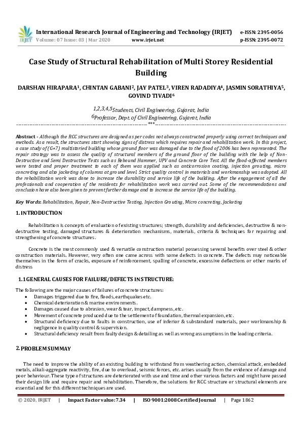 (PDF) IRJET- Case Study of Structural Rehabilitation of Multi Storey ...