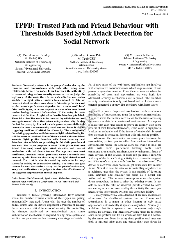 (PDF) TPFB: Sybil Attack Detection in Social Networks