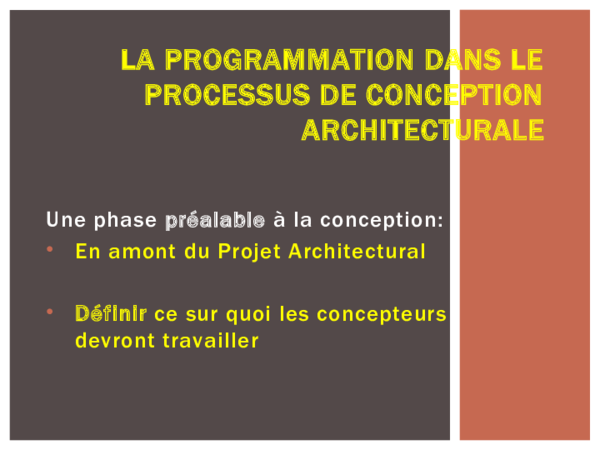 (PPT) La programmation dans le processus de conception architecturale