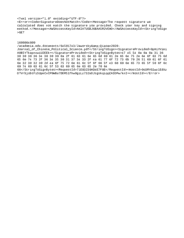 (PDF) Jaworsky&Qiaoan2020-Journal of Chinese Political Science