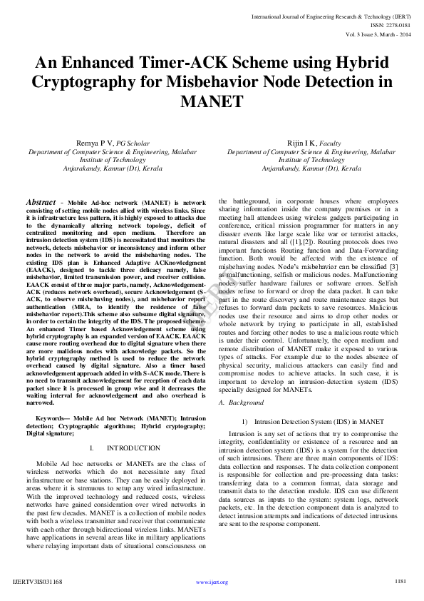 (PDF) IJERT-An Enhanced Timer-ACK Scheme using Hybrid Cryptography for Misbehavior Node ...