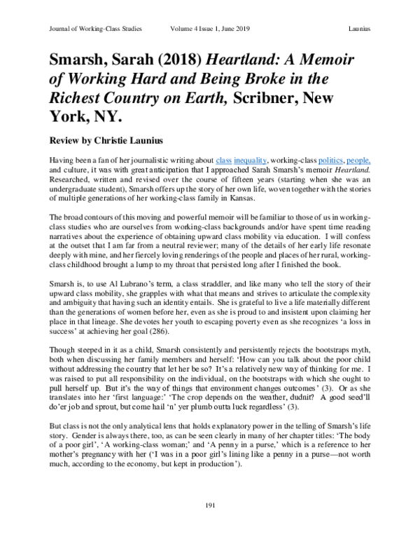 (PDF) Review of Heartland, Sarah Smarsh