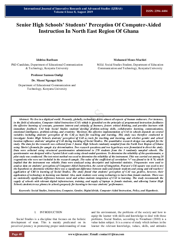(PDF) Senior High Schools' Students' Perception of Computer-Aided ...