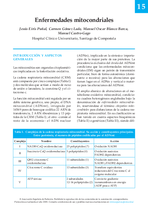 (PDF) INTRODUCCIÓN Y ASPECTOS GENERALES Enfermedades mitocondriales