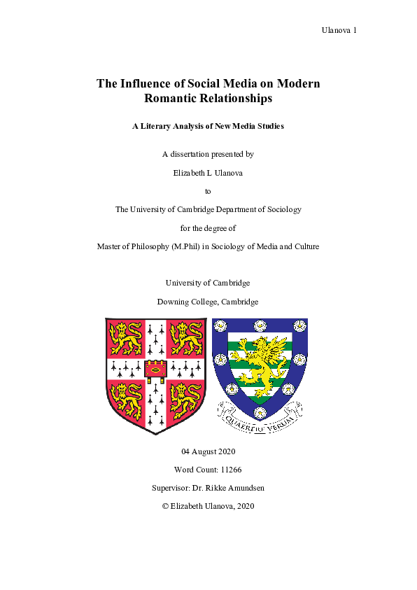 (PDF) The Influence of Social Media on Modern Romantic Relationships ...