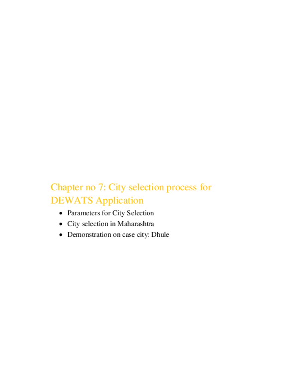 (PDF) Chapter no 7: City selection process for DEWATS Application ...
