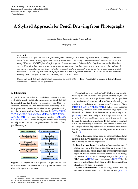 (PDF) Stylized Pencil Drawings from Images