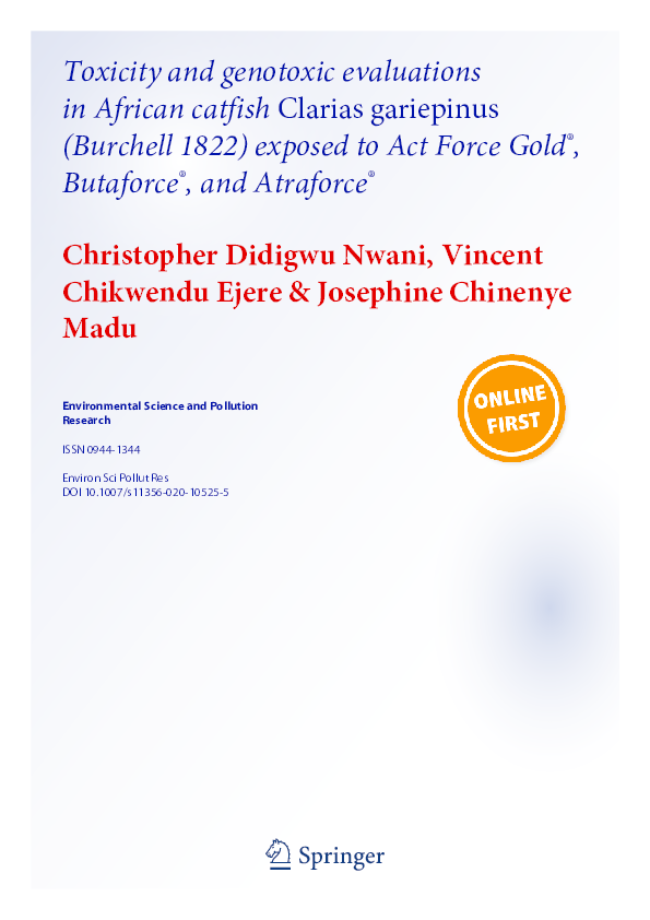 (PDF) Toxicity and genotoxic evaluations in African catfish Clarias ...