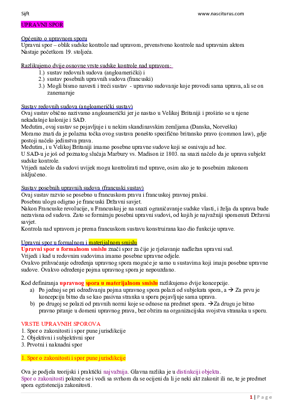 (DOC) UPRAVNI SPOR skripta