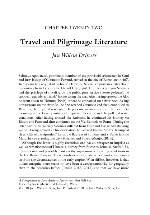 (PDF) Travel and Pilgrimage Literature
