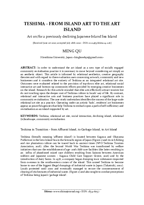 (PDF) Teshima - from Island Art to the Art Island