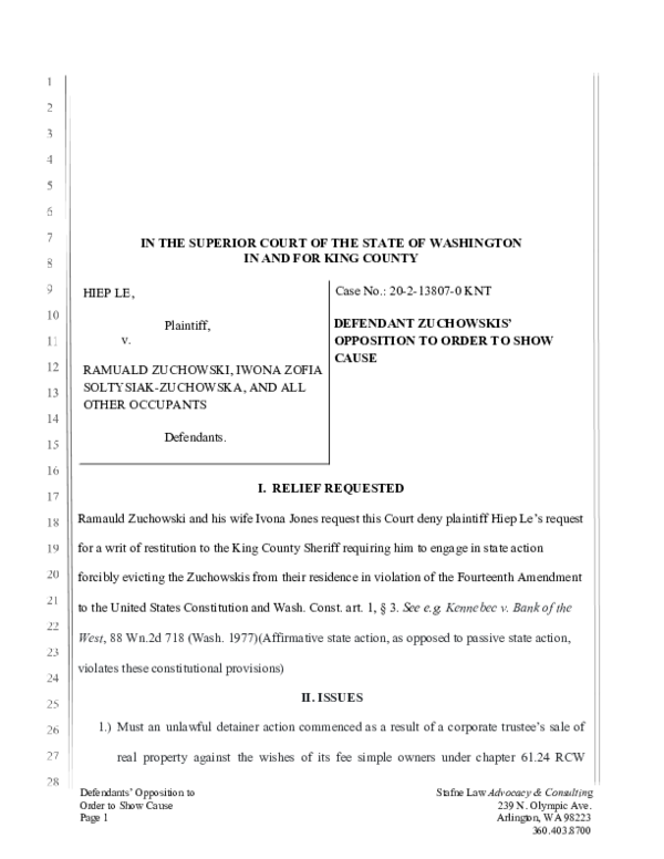 (PDF) The games courts play!!! King County Superior Court - Le v ...