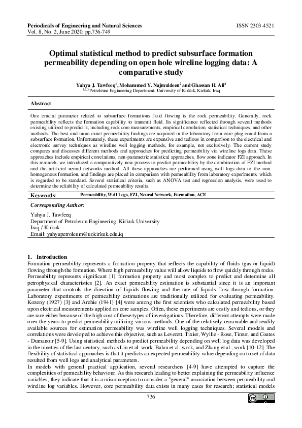 Pdf Optimal Statistical Method To Predict Subsurface Formation