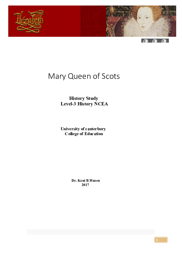 (PDF) Mary Queen of Scots: History Study