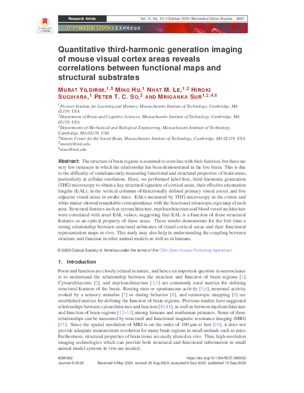 (PDF) Quantitative third-harmonic generation imaging of mouse visual cortex areas reveals ...
