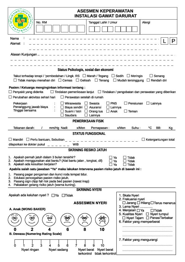 (PDF) Form Assesment keperawatan IGD