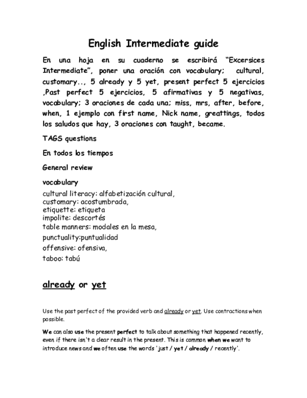 (PDF) English Intermediate guide