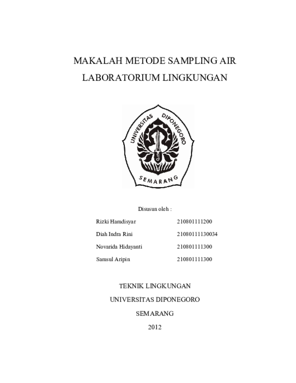 (DOC) MAKALAH METODE SAMPLING AIR LABORATORIUM LINGKUNGAN