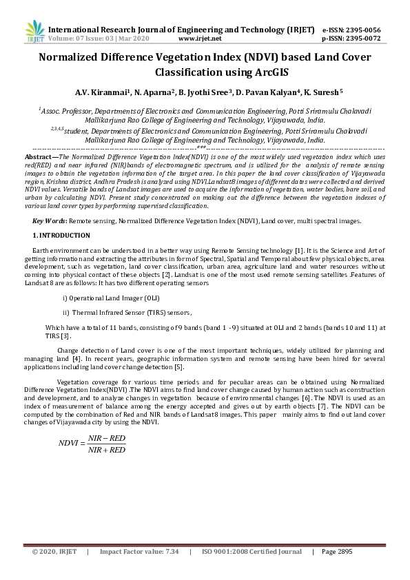 (PDF) IRJET- Classification using ArcGIS (PDF) IRJET- Classification using ArcGIS