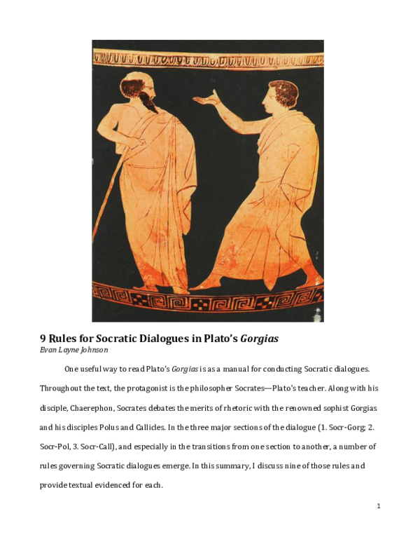 (PDF) 9 Rules for Socratic Dialogues (in Plato's "Gorgias")