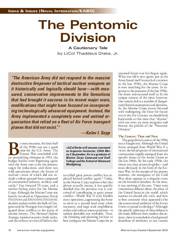 (PDF) The Pentomic Division: A Cautionary Tale