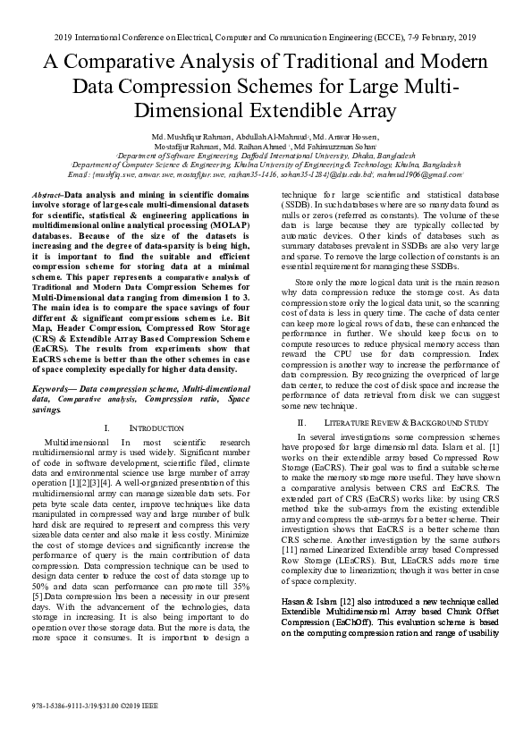 (PDF) A Comparative Analysis of Traditional and Modern Data Compression Schemes for Large Multi ...