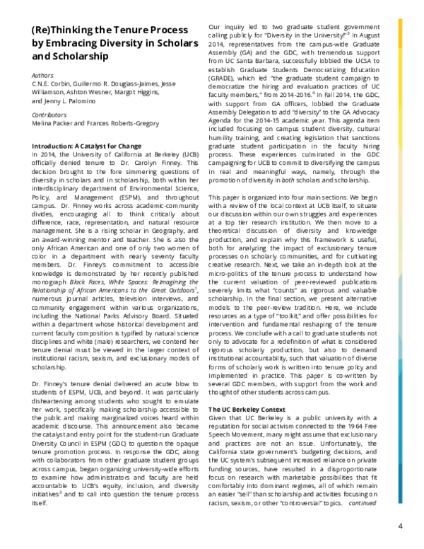 (PDF) (Re)Thinking the Tenure Process by Embracing Diversity in ...