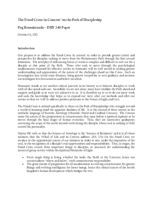(PDF) The Fixed Cross 'in Context' on the Path of Discipleship