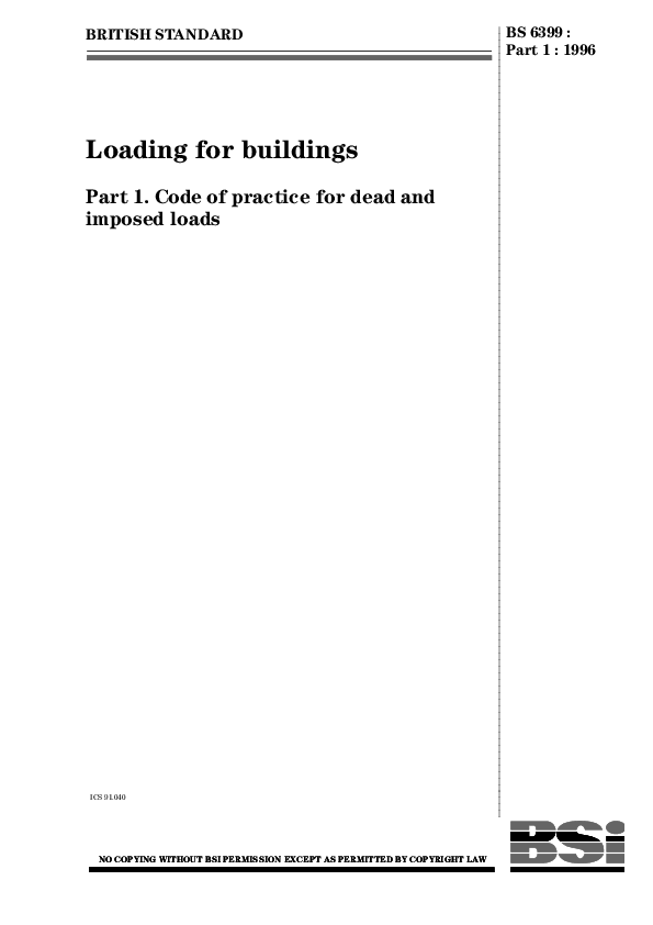 (PDF) Bs6399 1 1996 loading for buildings dead imposed loads