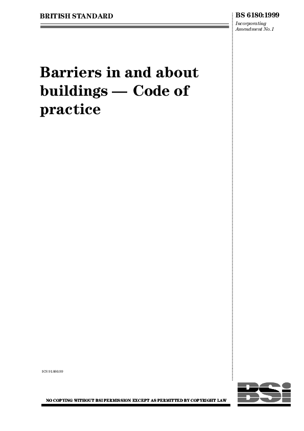 (PDF) BS 6180 1999 Barriers in and about buildings Code of practice