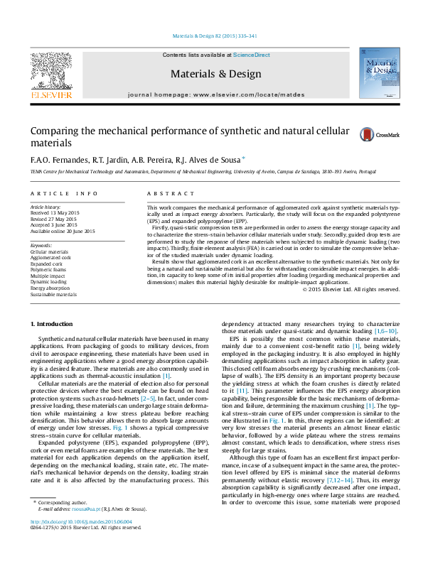 (PDF) Synthetic vs Natural Cellular Materials Performance