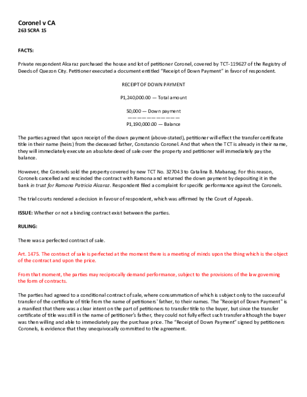 (DOC) Coronel v CA 263 SCRA 15