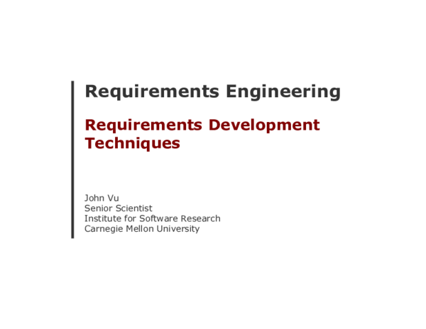 (PDF) Requirements Engineering