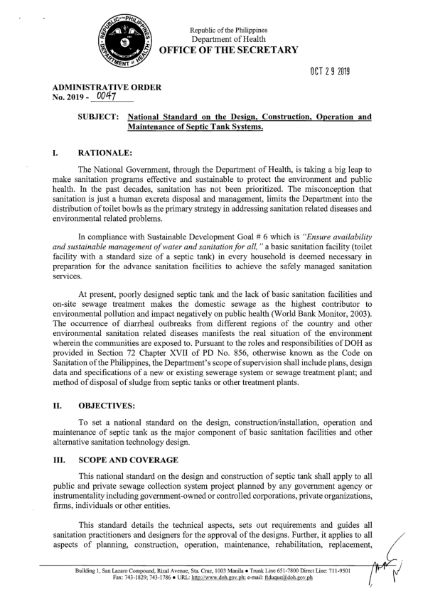 (PDF) DOH Administrative Order No. 2019-0047: National Standard on the ...