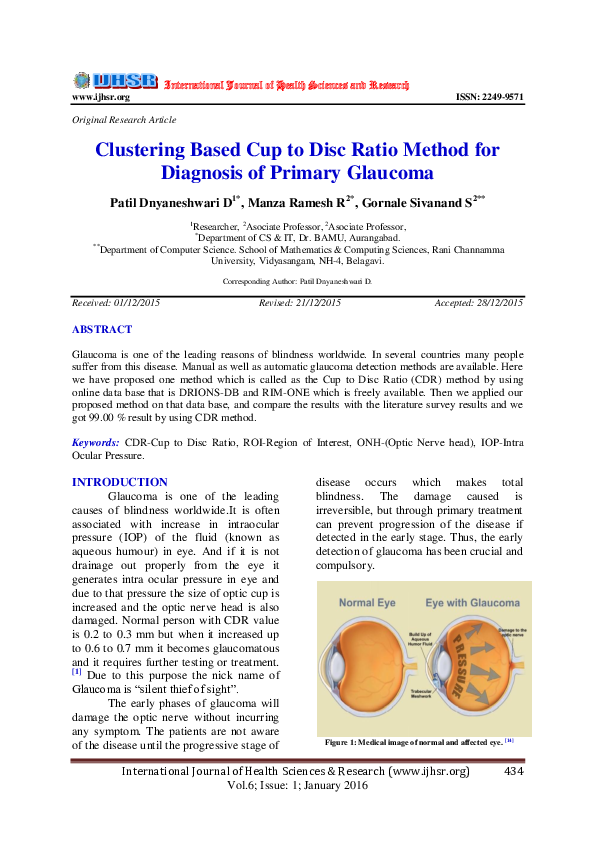 (PDF) Clustering Based Cup to Disc Ratio Method for Diagnosis of ...